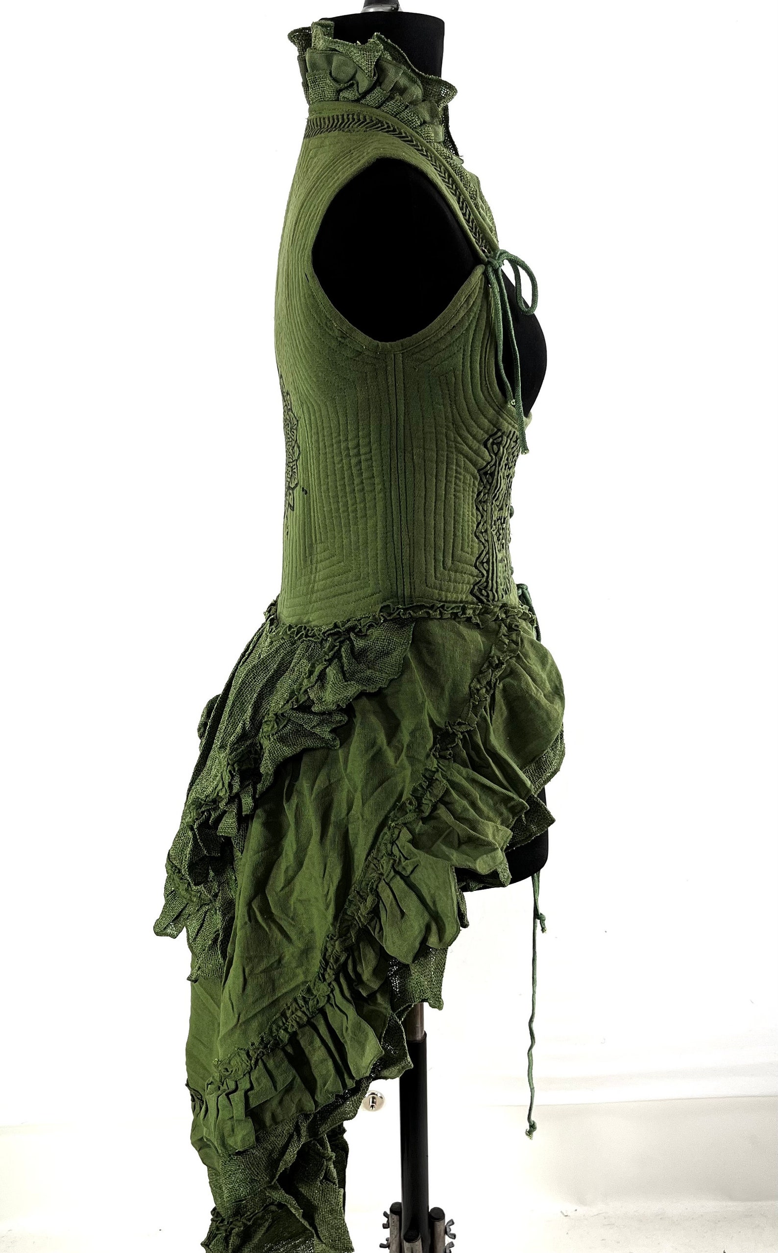 Elisa Cotton Boho Corset Dress in Light Green. - Etsy