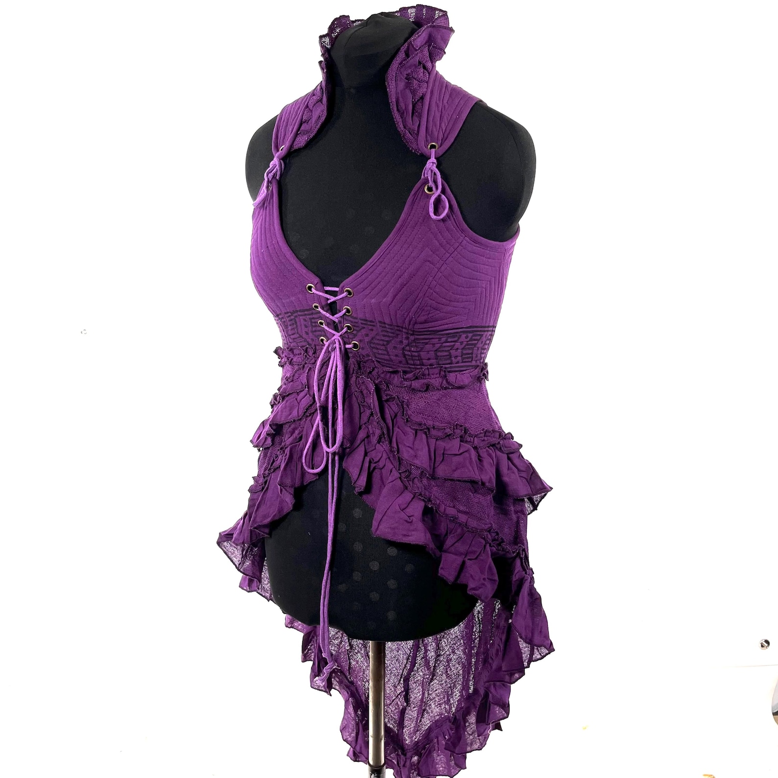 Bardot Boho Corset Dress in Purple. - Etsy