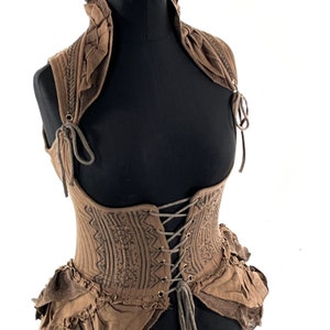 Elisa Cotton Boho Corset Dress in Beige. - Etsy