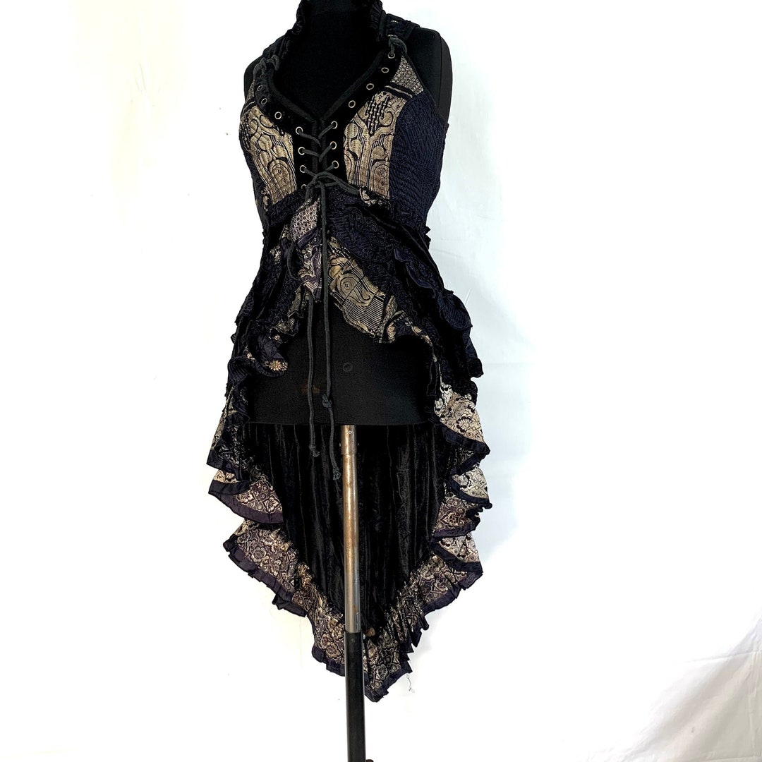 M. Cosmo Silk Velvet Corset Dress. Steampunk Style, Flamenco, Tribal ...