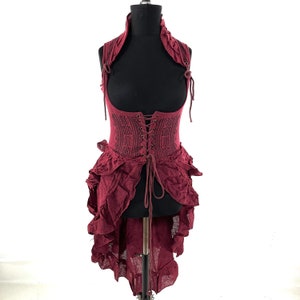 Elisa Cotton Boho Corset Dress in Red. - Etsy