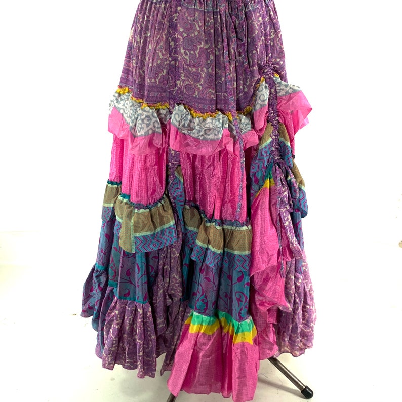 XL Jazmyn 25 Yard Skirt - Gypsy Light Summer Silk - Boho - Purple Pink ...