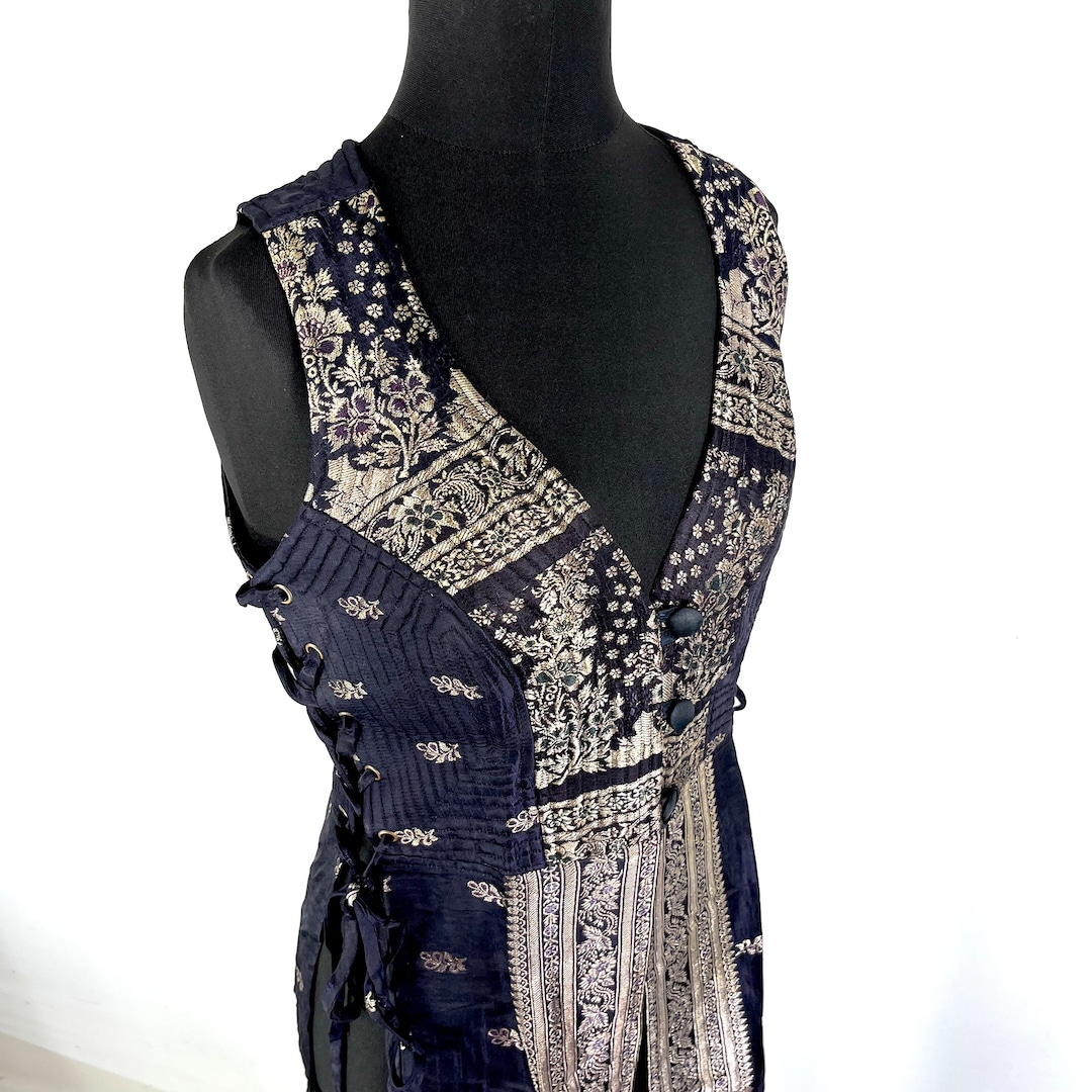 M. Goddess Dress in Silk Brocade Priestess Ceremony Temple Dress ...