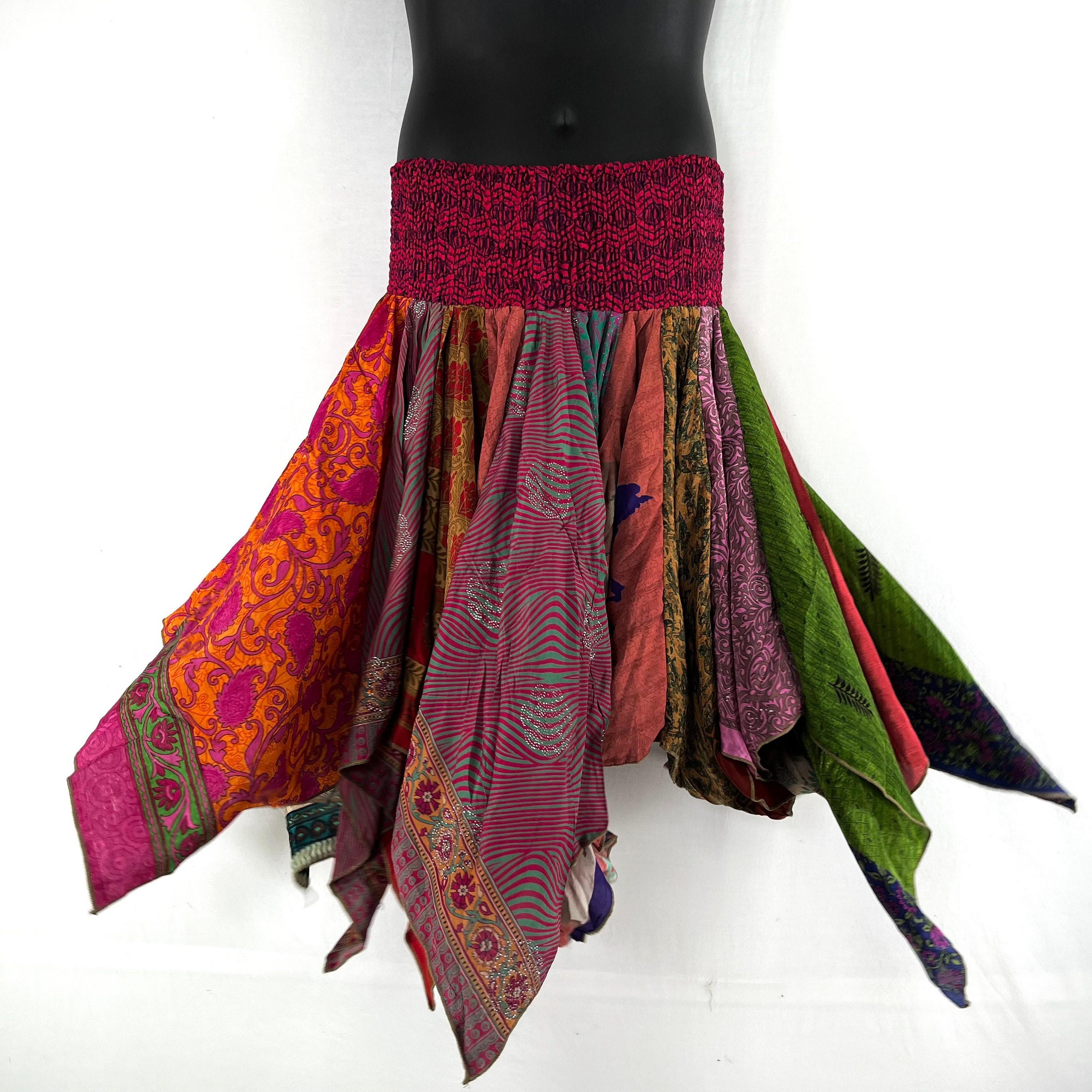 XL. Billie Long Handkerchief Skirt in One Size elasticated waist ...