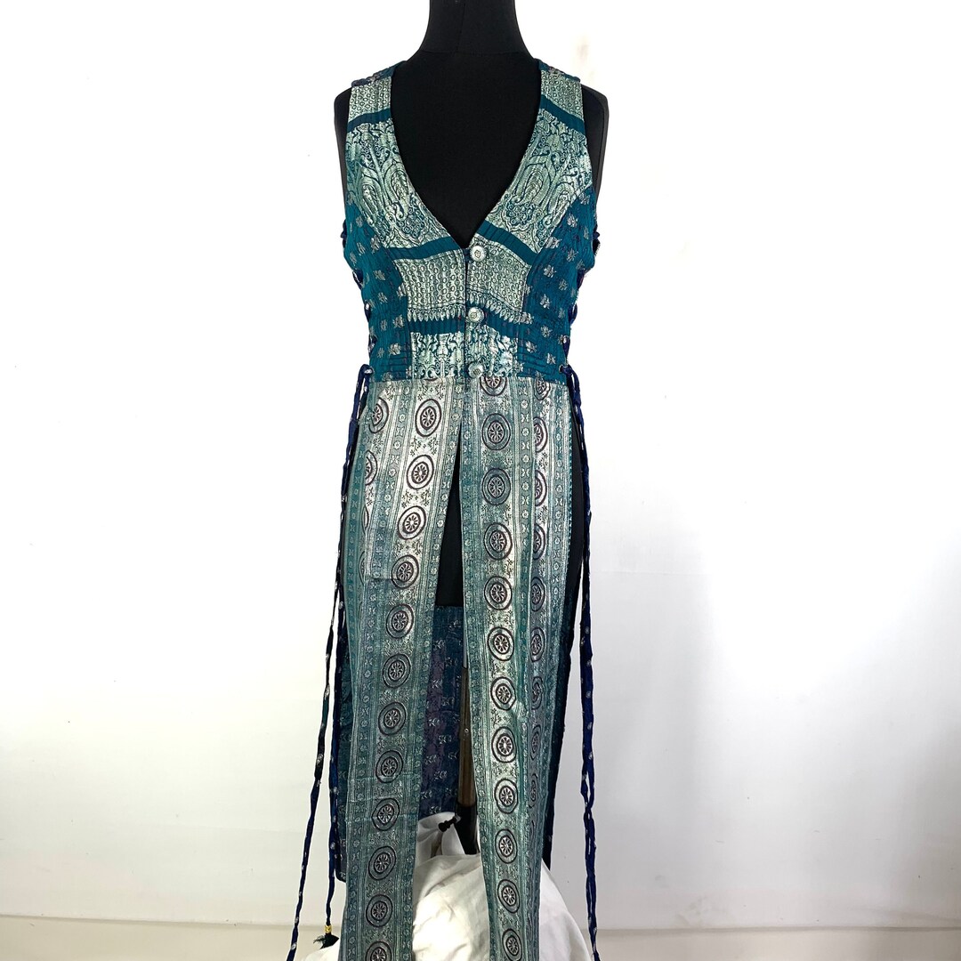 S. Goddess Dress in Silk Brocade Priestess Ceremony Temple Dress ...