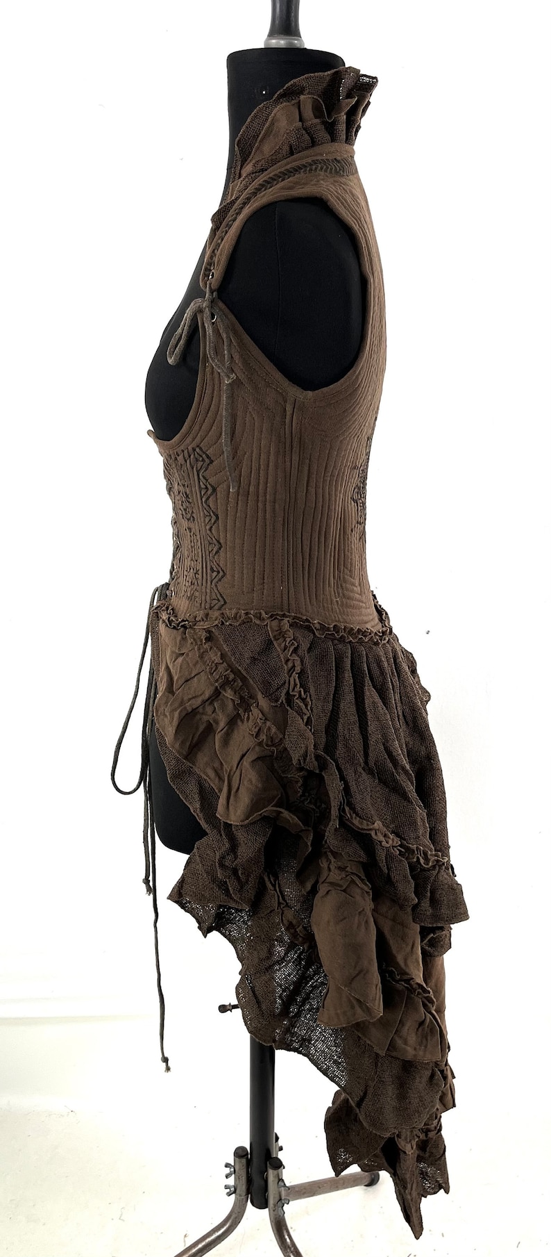 Elisa Cotton Boho Corset Dress in Beige. - Etsy