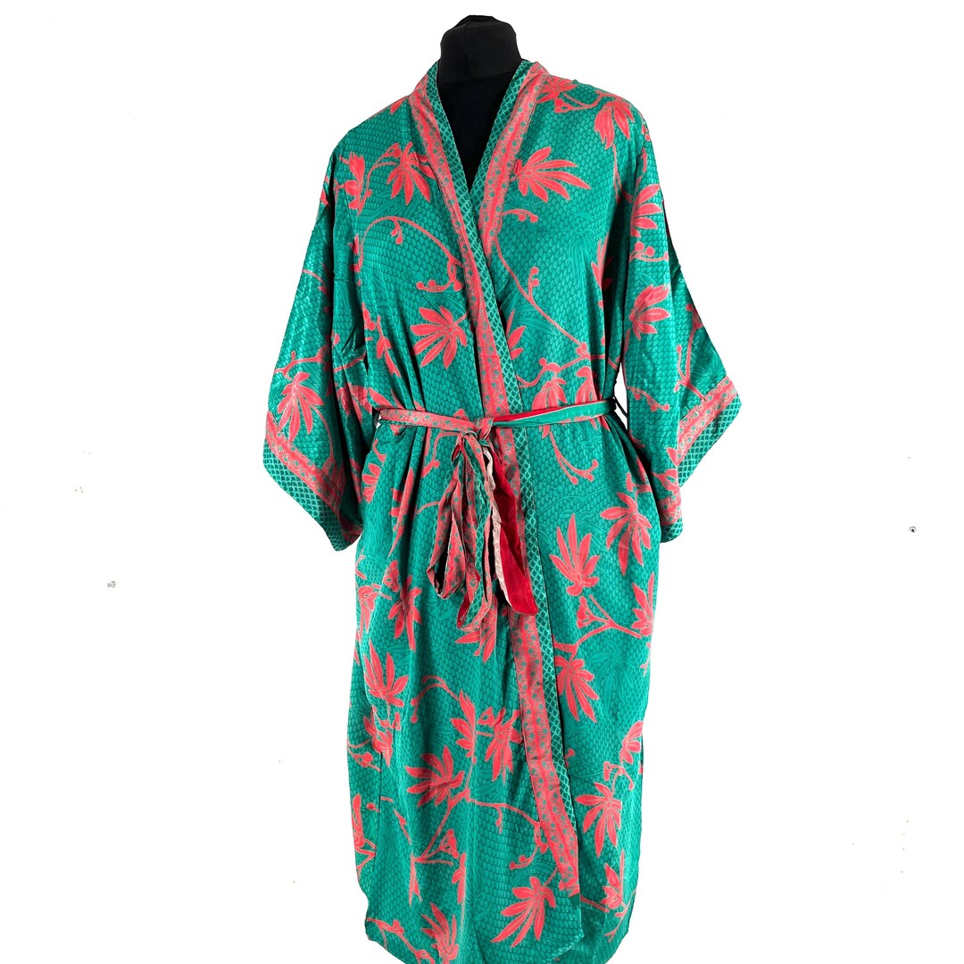 M/L. Luxury Silk Robe; Reversible With Deep Pockets. A Perfect Dressing ...