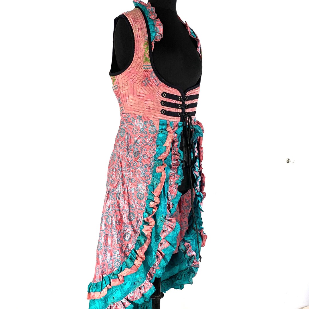 XL Celeste Bustier Dress - Underbust Corset Dress - Vintage Silk (SKU ...
