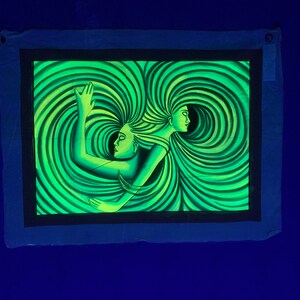 UV Art 69cm X 44cm Blacklight Fluorescent Glow Art Backdrop / Tapestry ...