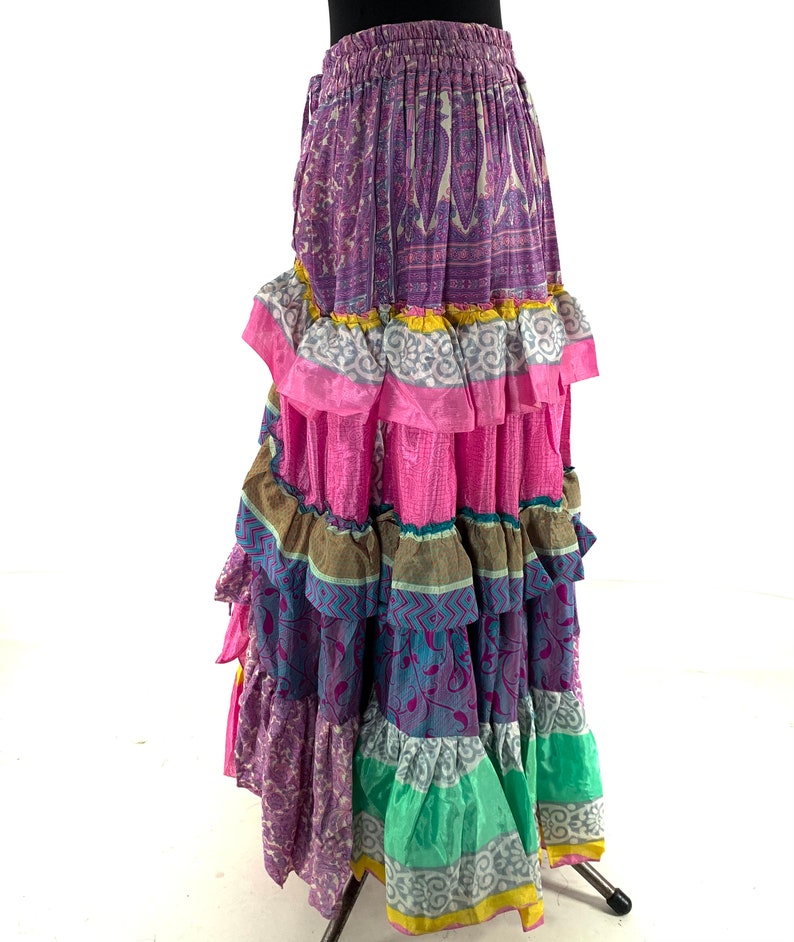 XL Jazmyn 25 Yard Skirt - Gypsy Light Summer Silk - Boho - Purple Pink ...