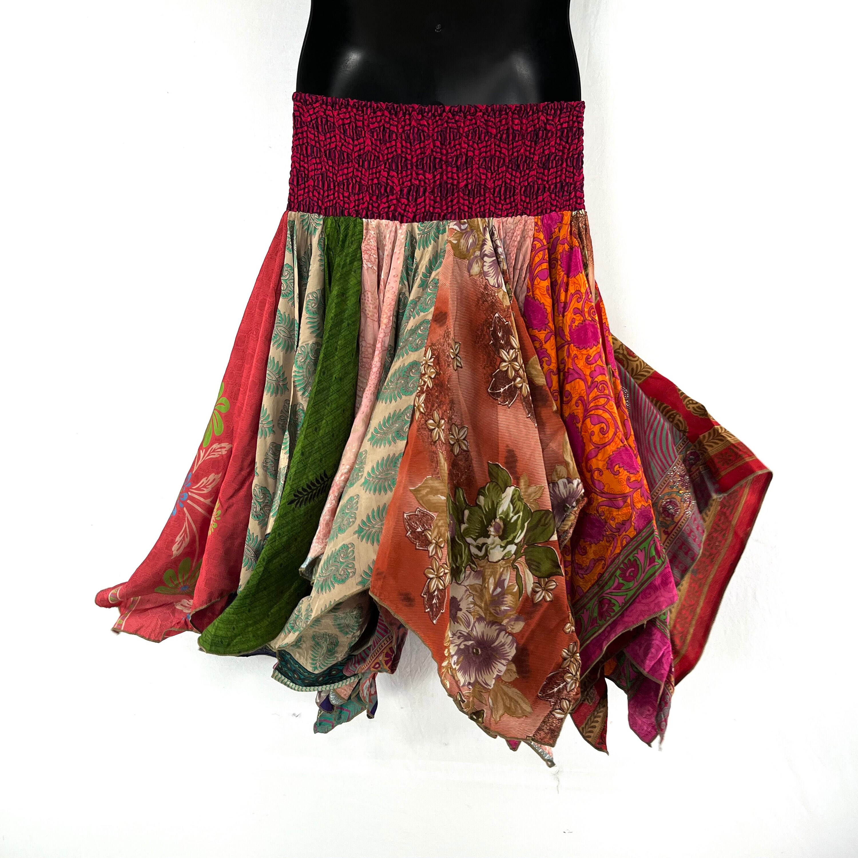 XL. Billie Long Handkerchief Skirt in One Size elasticated waist ...