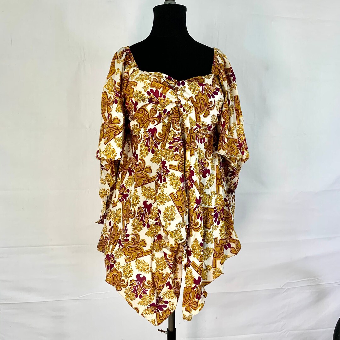 Stevie Boho Floaty Silk Top forest Fairy Pixie Blouse Womens Summer Top ...