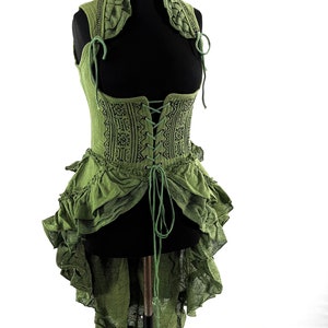 Elisa Cotton Boho Corset Dress in Light Green. - Etsy