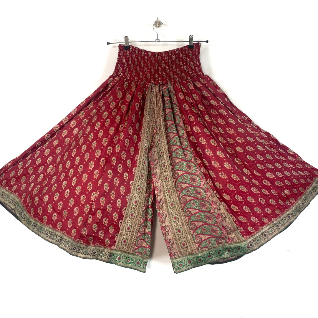XL Martha Short Leg Culottes - Silk Brocade - Plus Size - Elasticated ...