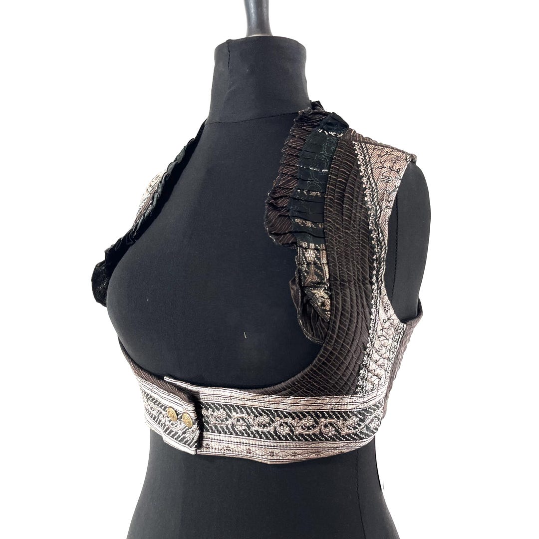 XL. Underbust Corset Top Bustier Handmade in Vintage Silk Brocade SKU ...