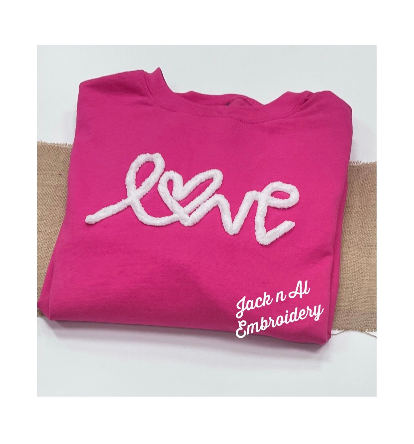 Embroidered Chenille Love Sweatshirt for Women, Valentine Sweatshirt ...