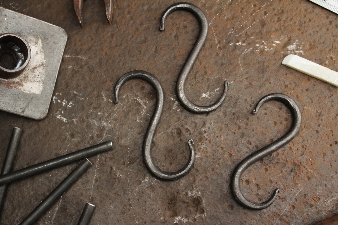 Hand Forged S Hook, Set of Hooks, Blacksmith Made,, Garden Hook ...