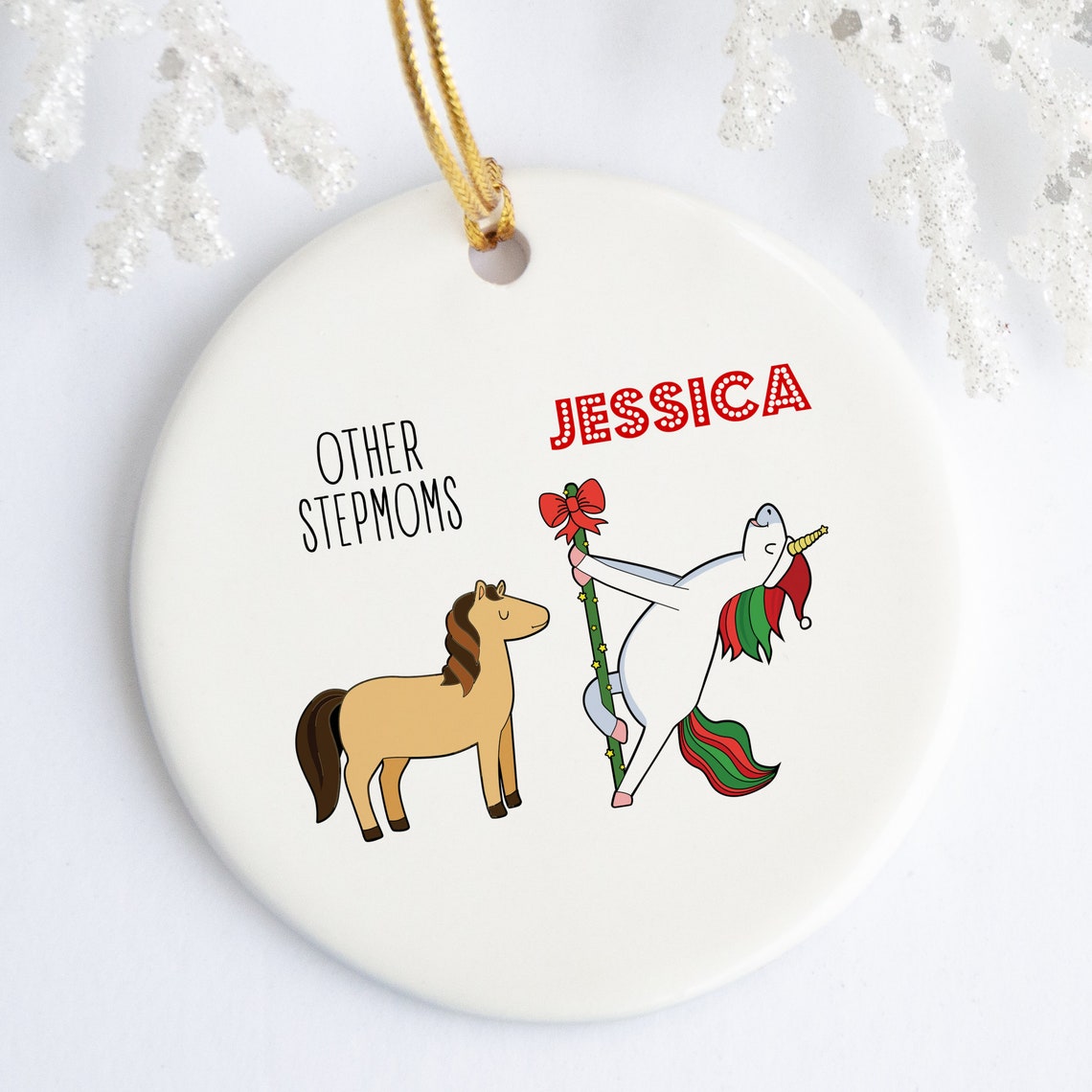 Stepmom Christmas Ornament Personalized Stepmom T Funny Etsy 