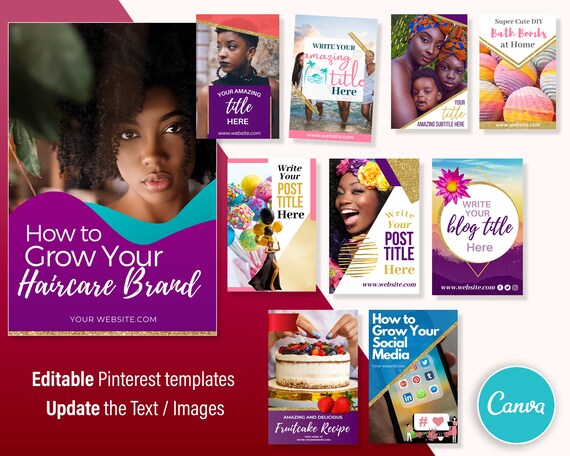 10 Bundle Pinterest Layout Templates Fully Editable Canva - Etsy