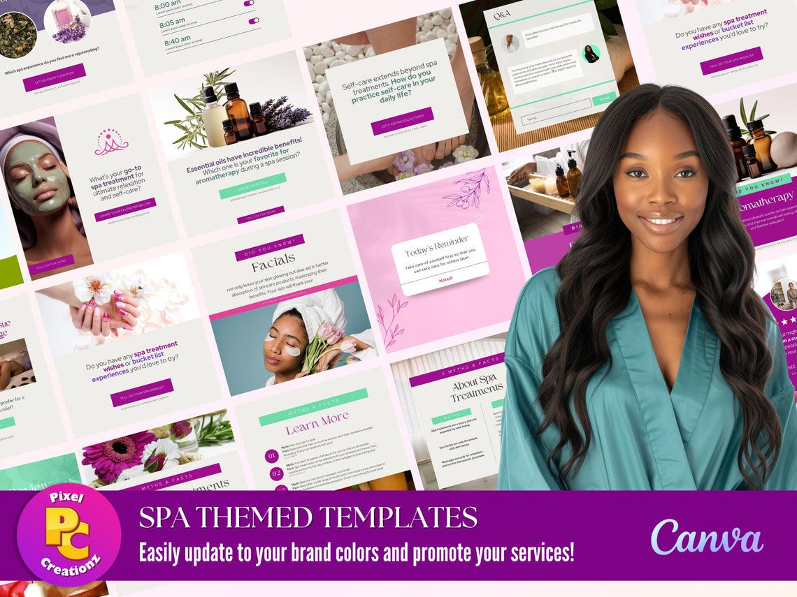 33 Templates | Spa Business | Canva Templates | Instagram | Digital ...