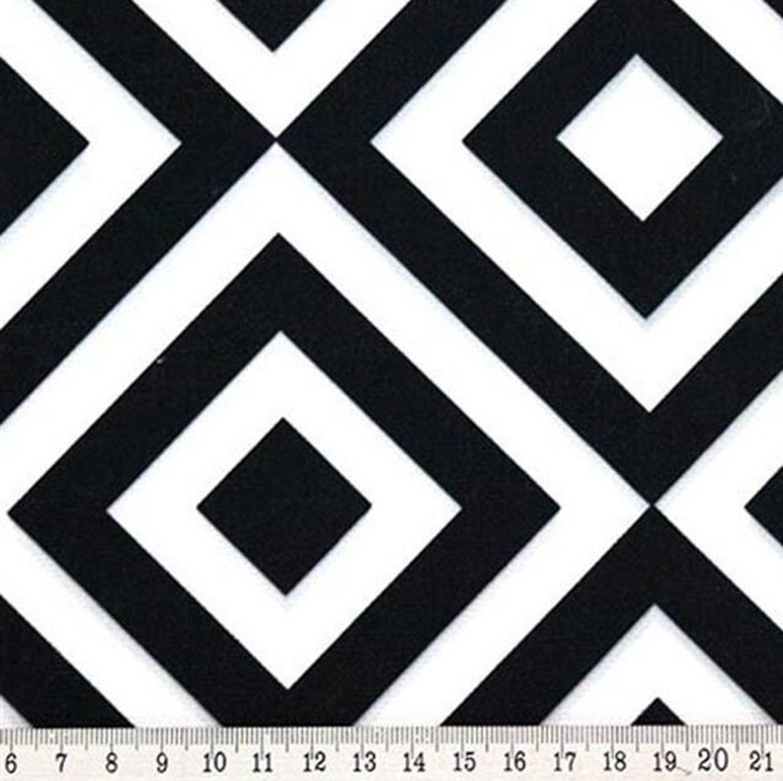 Black and White Geometric Diamond Fabric by the Yard,large Scale ...