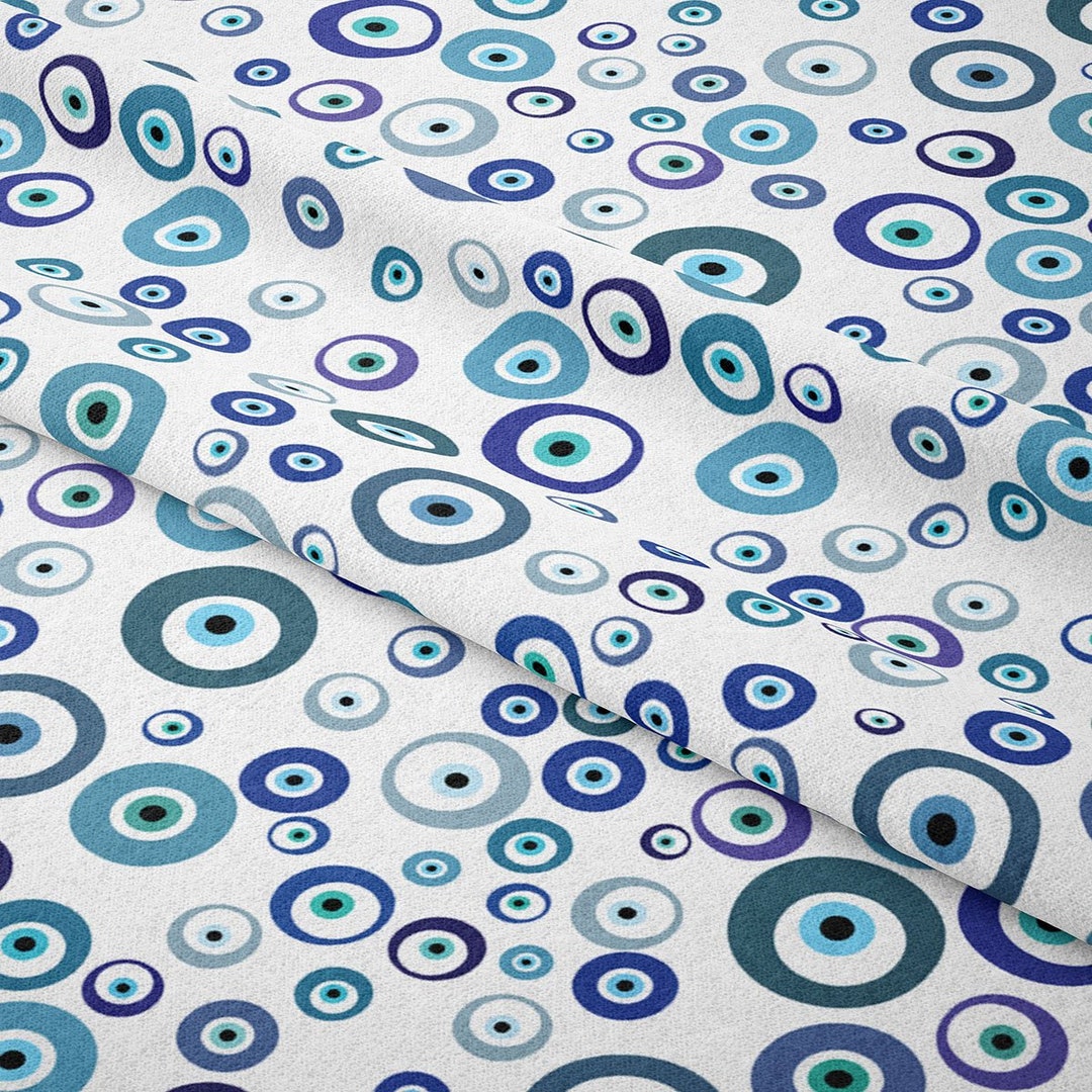 Blue Nazarevil Eye Pattern Fabric by the Meterethnic Pattern - Etsy