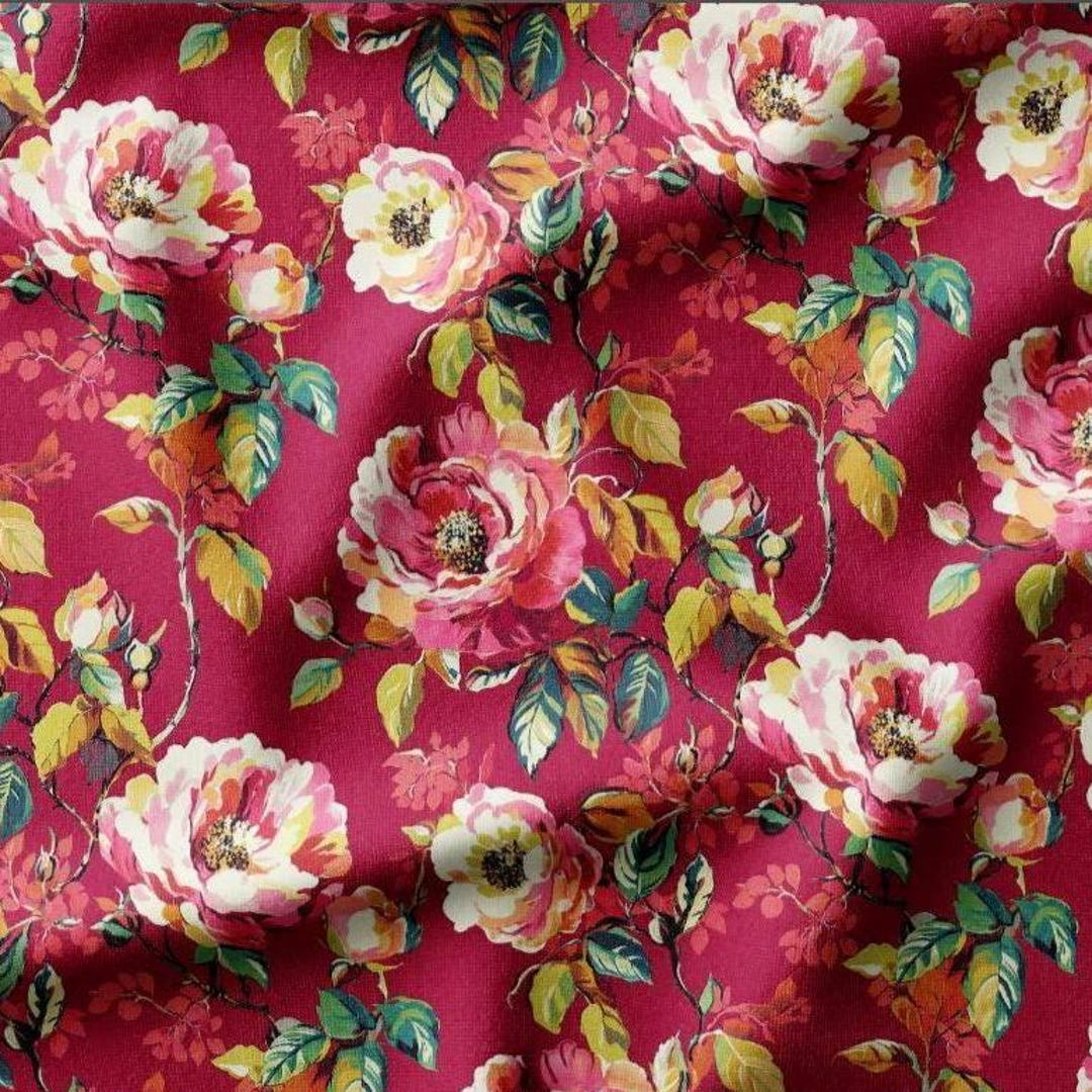 Colorful Flowers Fabric by the Meter,floral Fabric Decor Tapestry ...
