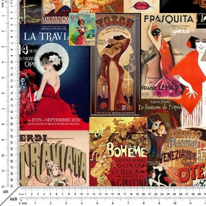 Retro Opera Posters Fabric by the Meter,opera,music, Home Decor ...