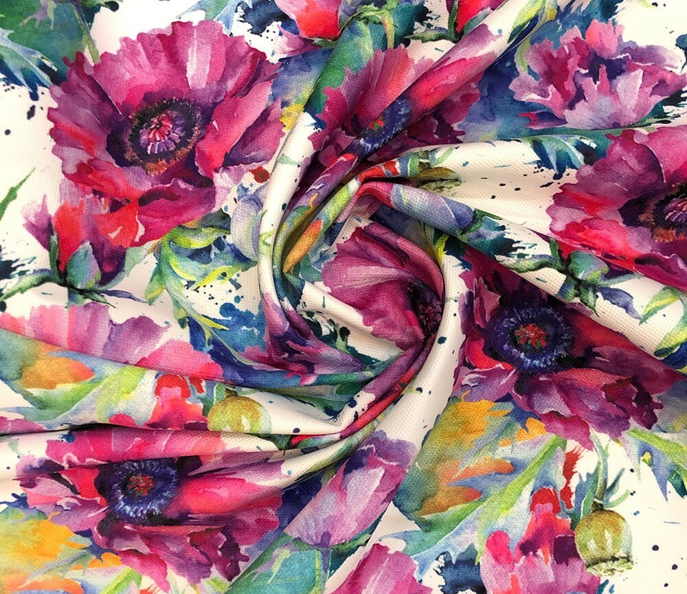 Fuschia Summer Flowers Fabric by the Meterfloral Fabric Decor - Etsy