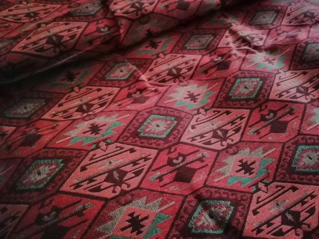Turkish Kilim Upholstery Fabrics by the Meter,tribal Boho Aztec Cotton ...