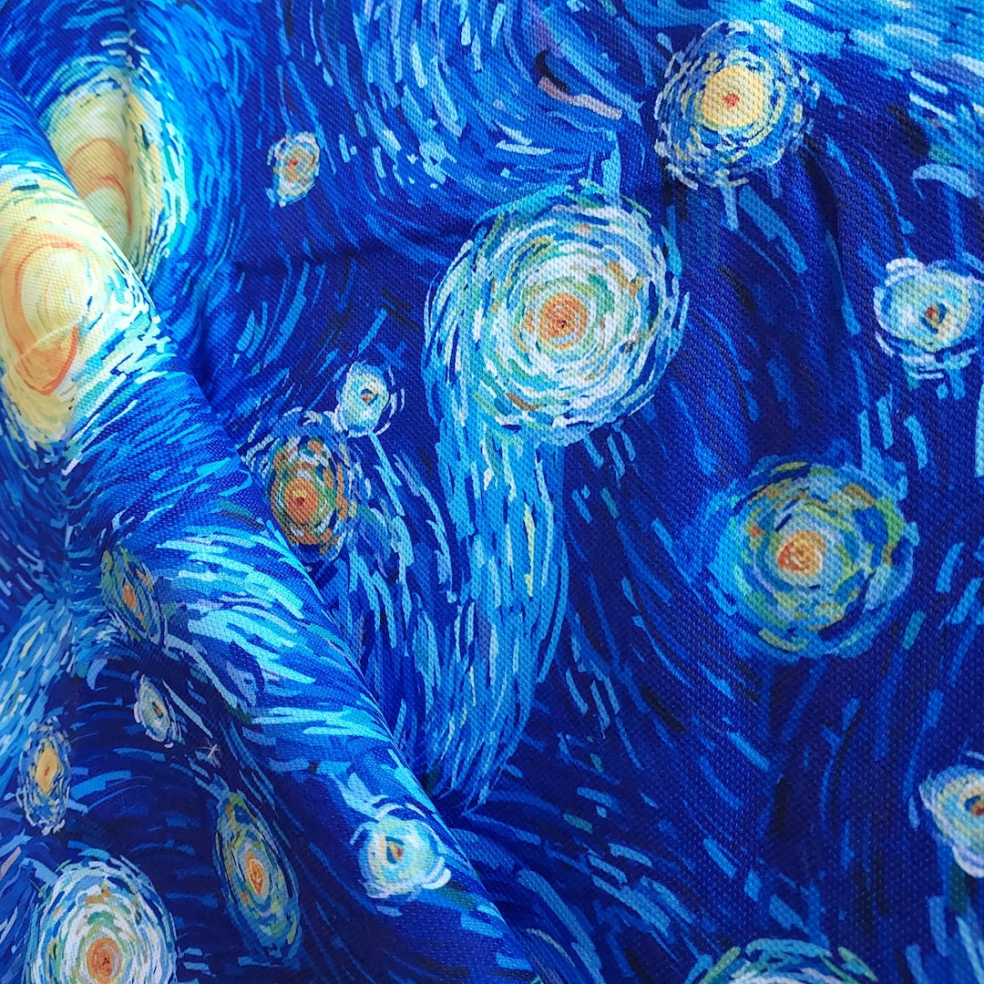 Van Gogh Starry Night Fabric: Polyester Upholstery Fabric - Etsy