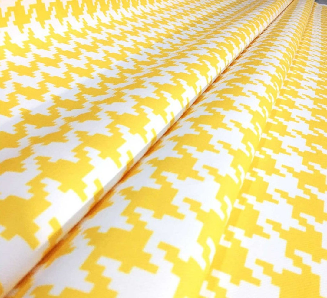 Yellow Big Goosefoot,houndstooth Fabric by the Meter,geometric Fabric ...