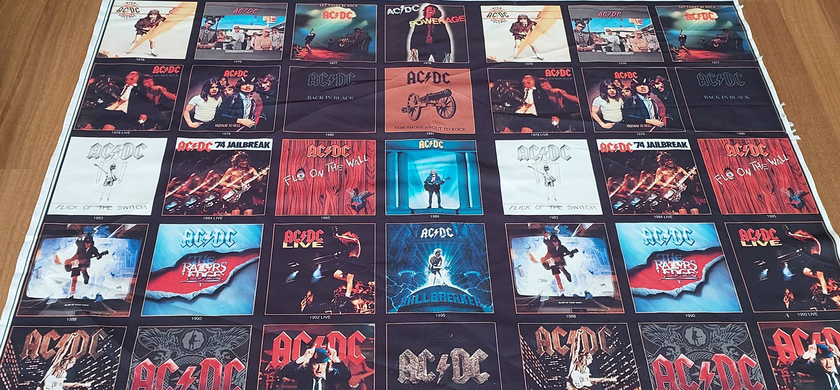 AC DC Album Covers Fabric by the Metermusicrock Groups Home - Etsy