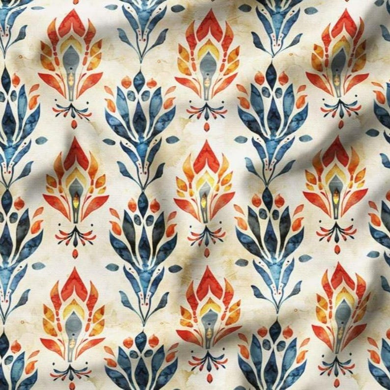 Moroccan Upholstery Fabric: Geometric Ethnic Decor, Polyester by the ...