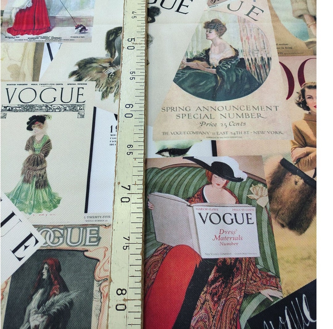 Vogue Vintage Magazine Covers Pattern Fabric by the Meterhome - Etsy