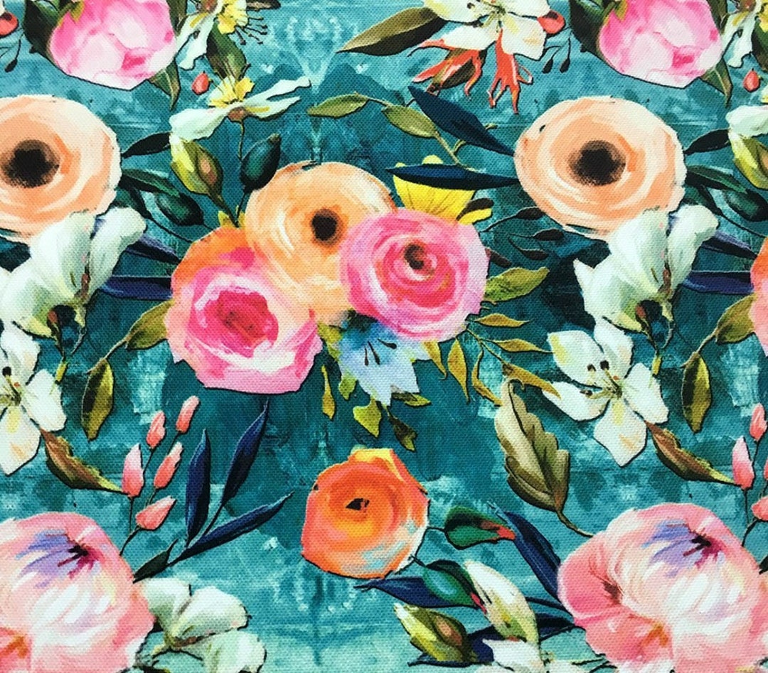 Pink Flower Fabric by the Meter,floral Pattern Fabric Decor Furniture ...