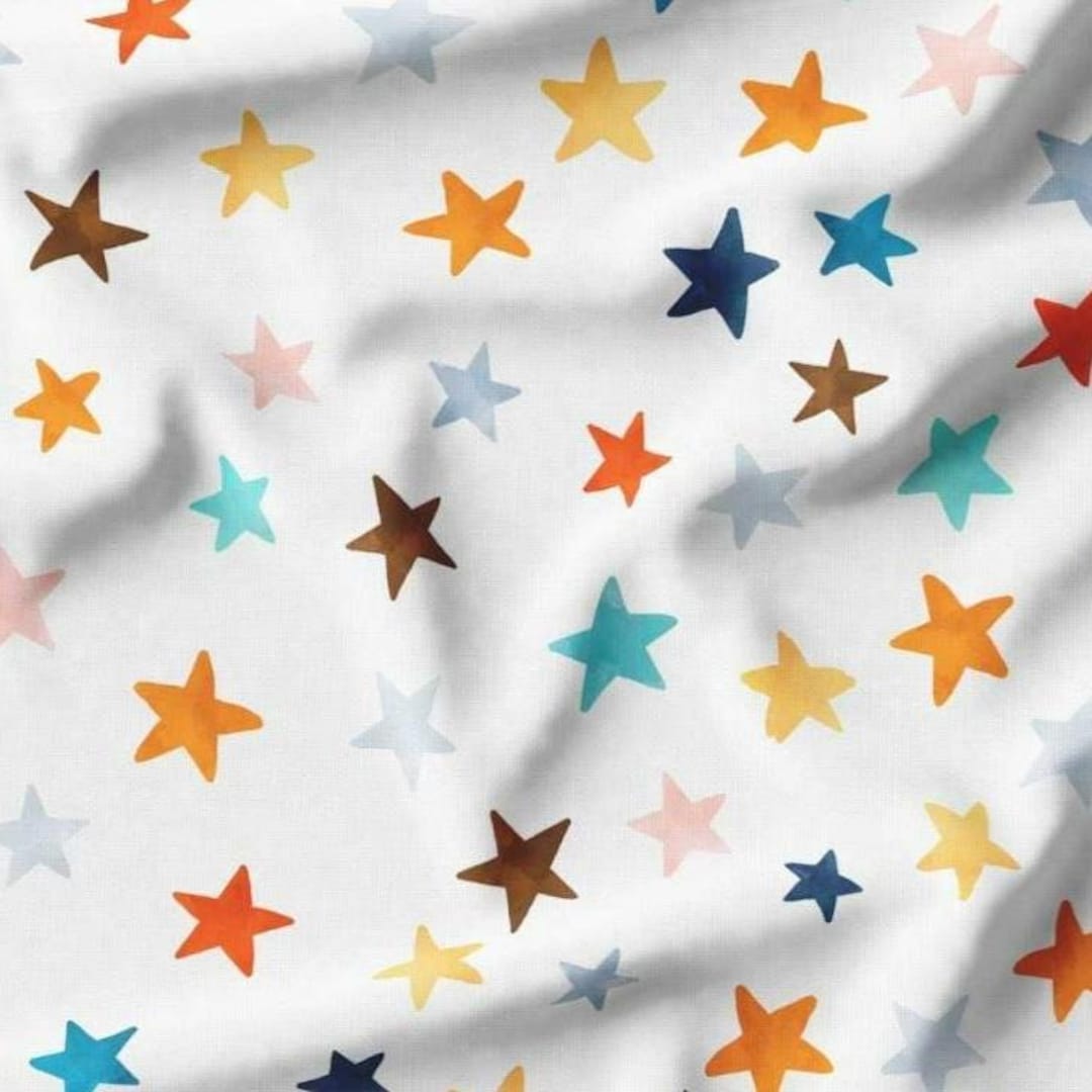 Colorful Stars Print Fabric by the Meter, Geometric Pattern Fabric ...