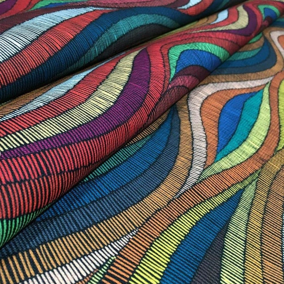 Colorful Geometric Upholstery Fabric: Waverly Style Polyester by the ...