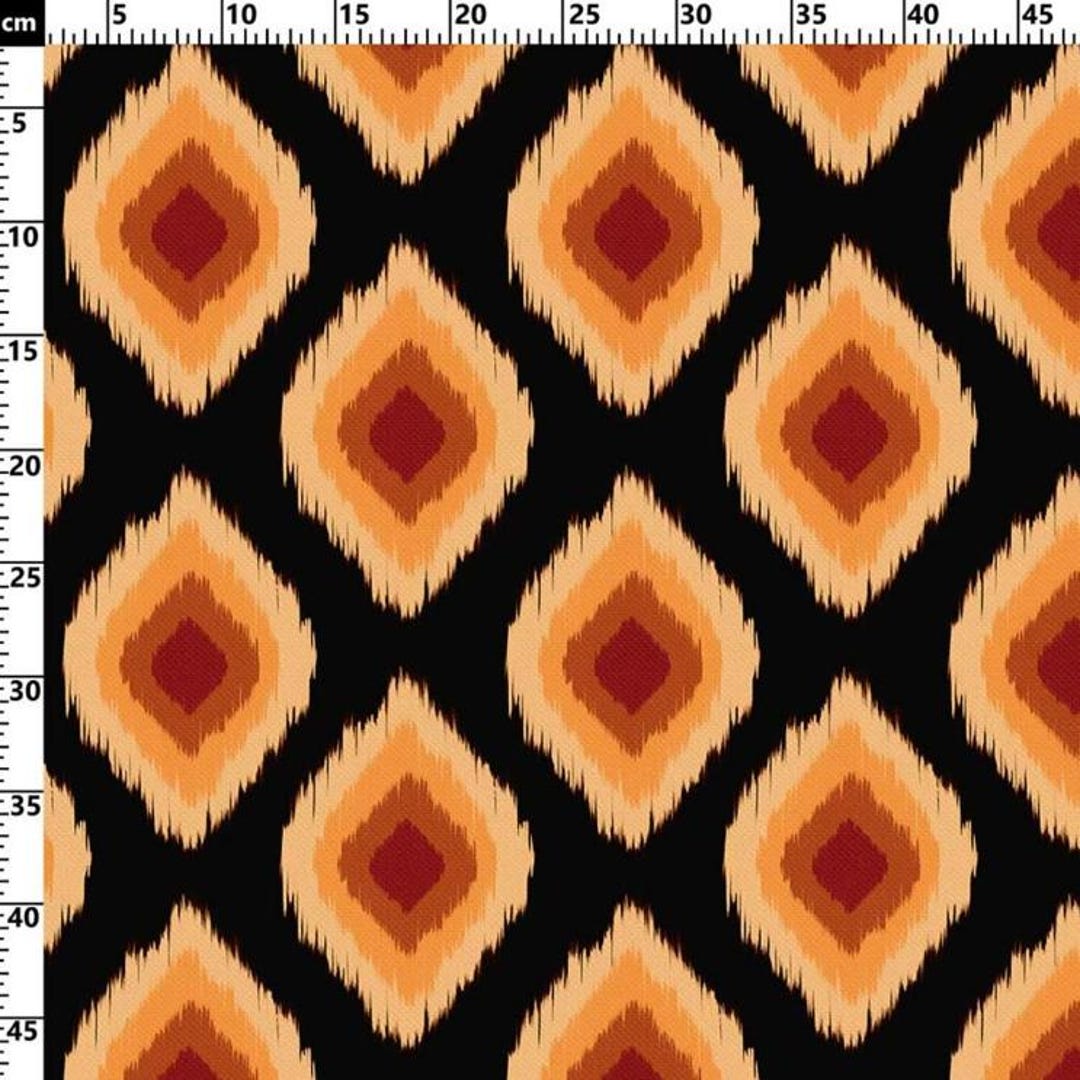 Ikat Diamond Print Fabric by the Meter,ikat Pattern Fabric Decor ...