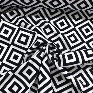Geometric Diamonds Print Fabric: Black and White Upholstery Fabric - Etsy