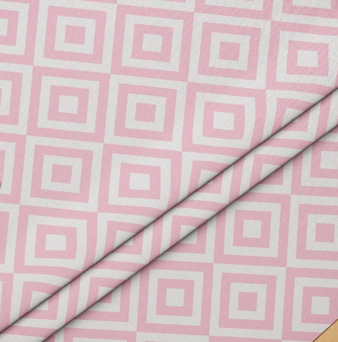 Pink Diamond Geometric Upholstery Fabric: Microfiber Decor - Etsy