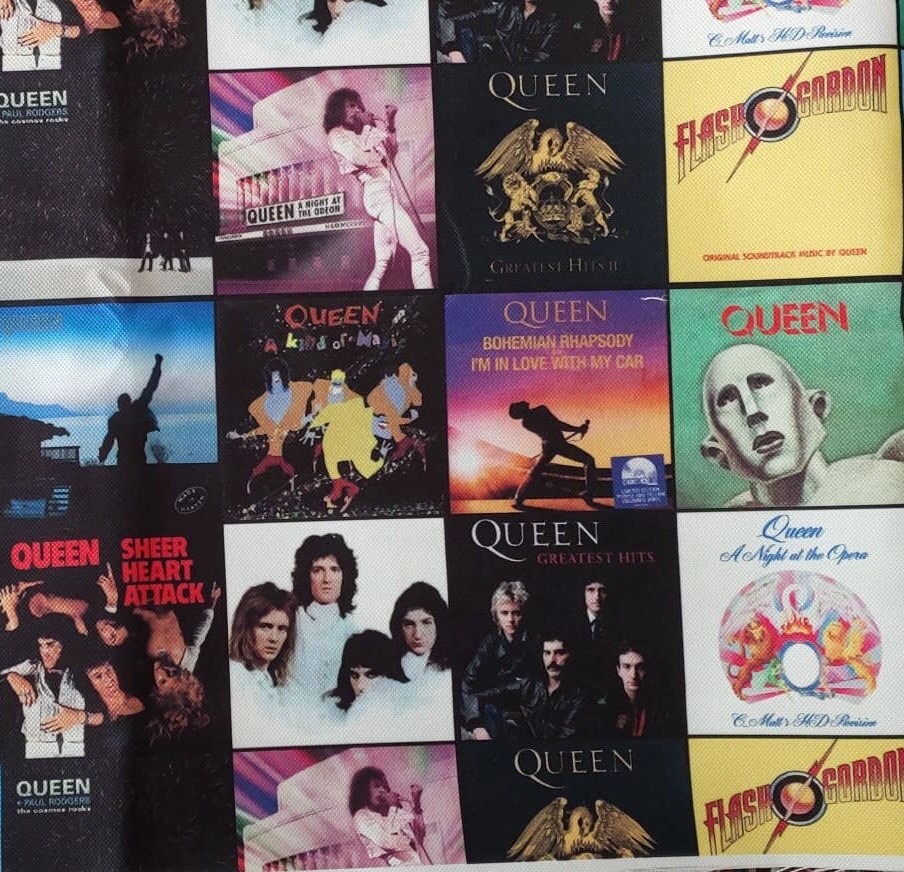 Queen Album Covers Fabric by the Metermusicrock Groups Home - Etsy