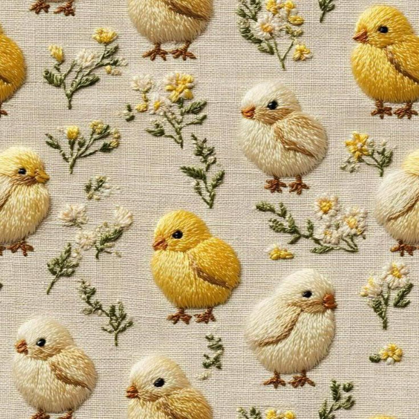 Chicks Print Fabric: 3D Effect Embroidery Upholstery - Etsy