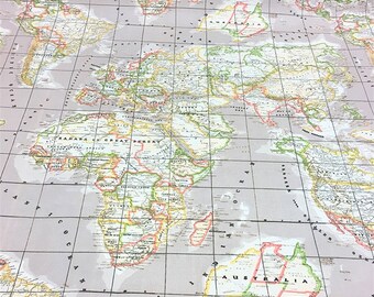 Fabric Map by the Meter - Etsy