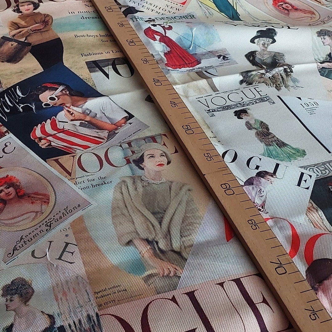 Retro Vogue Vintage Magazine Covers Pattern Fabric by the - Etsy