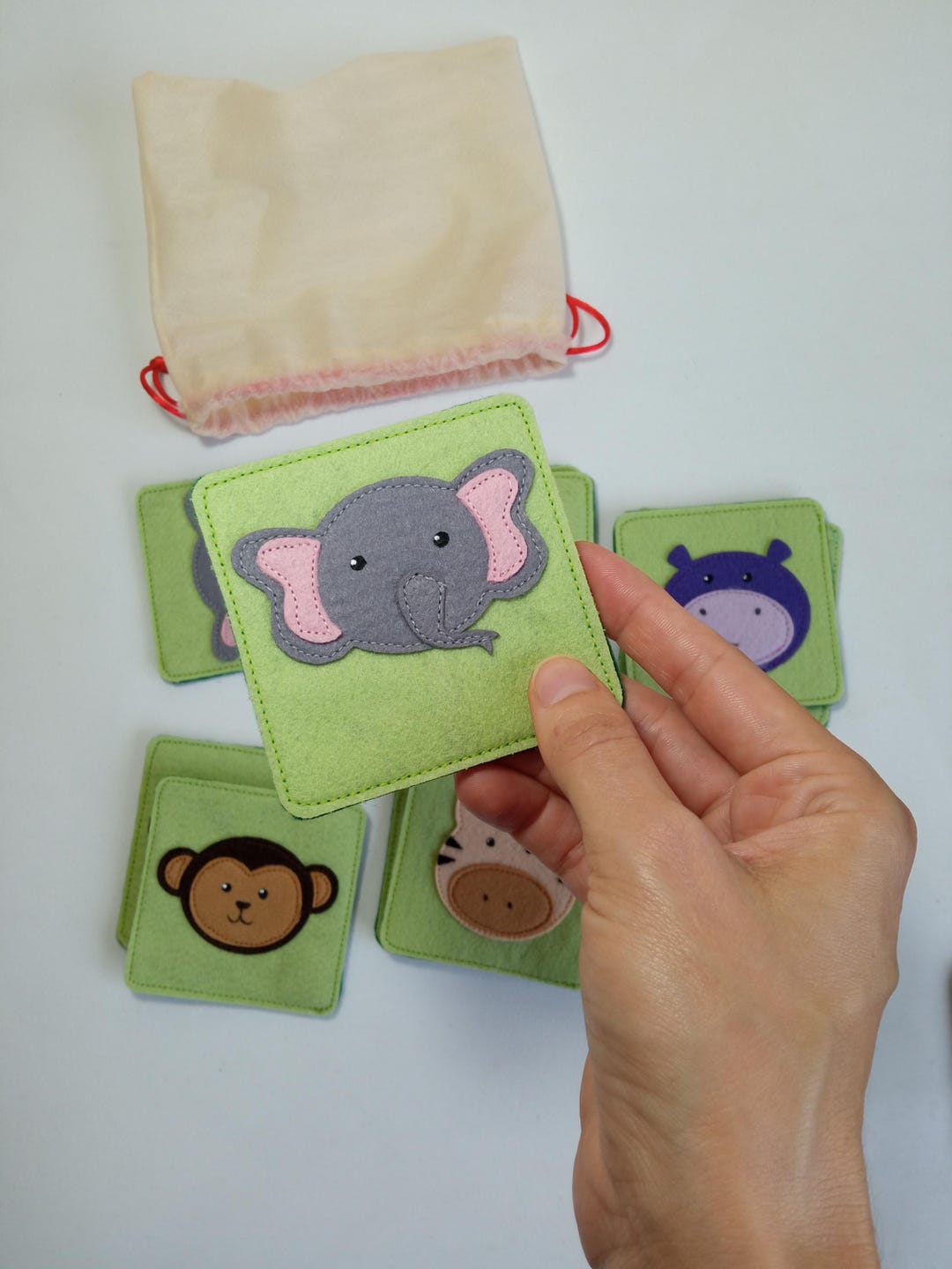 Jungle Memory Game - Educational Felt Toy for Kids, Montessori Learning ...