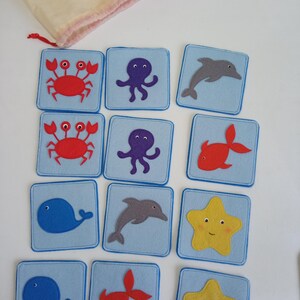 Sea Memory Game - Educational Felt Toy for Kids, Montessori Learning ...