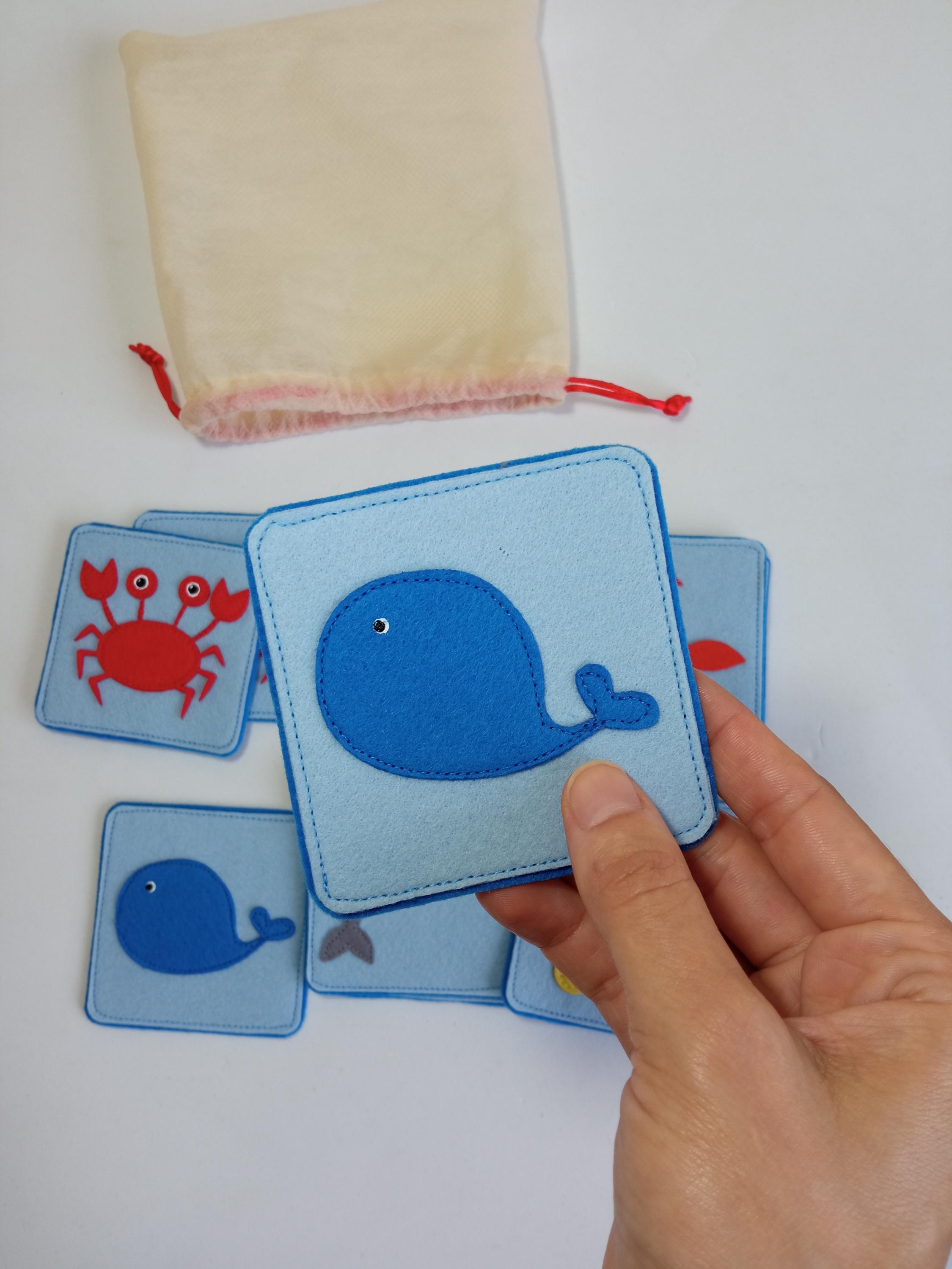 Sea Memory Game - Educational Felt Toy for Kids, Montessori Learning ...