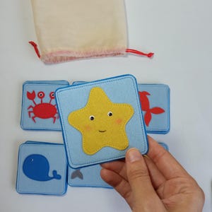 Sea Memory Game - Educational Felt Toy for Kids, Montessori Learning ...