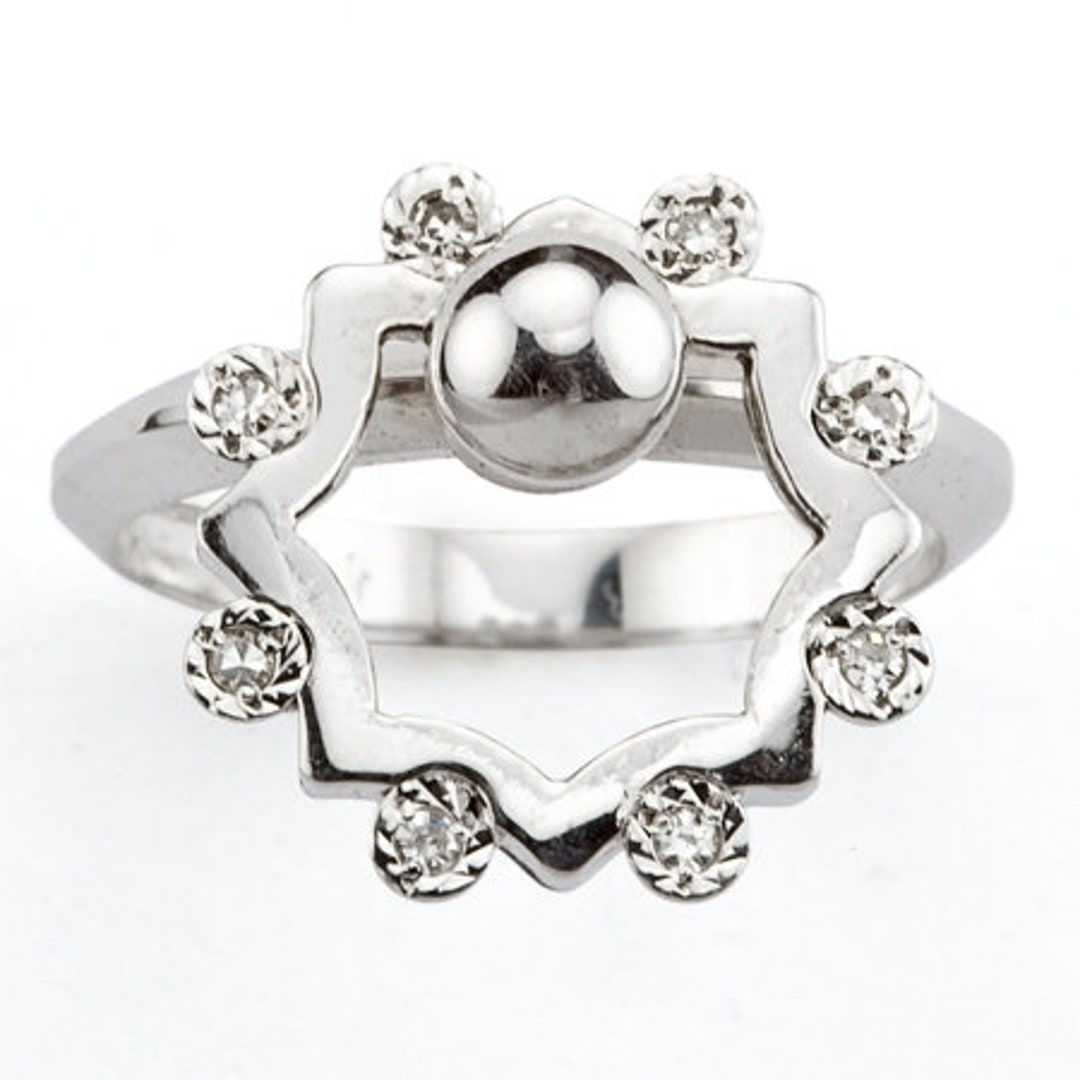 14K Gold Eight-pointed Star Motion Ring With Diamonds - FL848 - Etsy